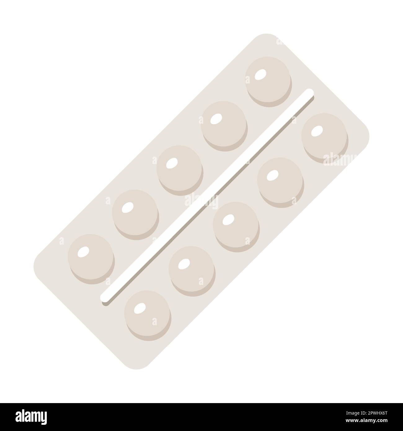 Plate with round tablets, medical objects vector illustration. Cute ...