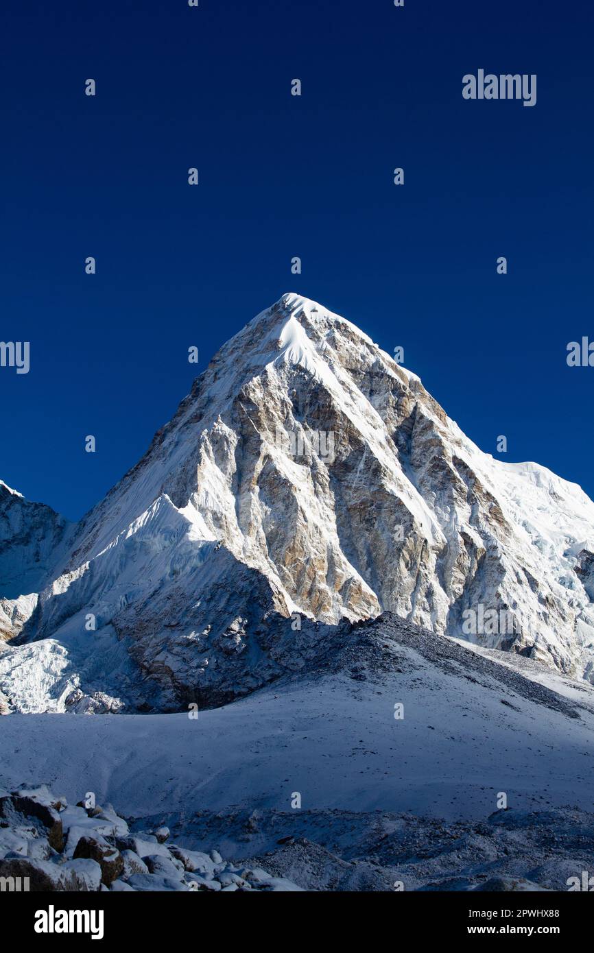 Ama Dablam lit by the morning sun in Sagarmatha (Everest) national park ...
