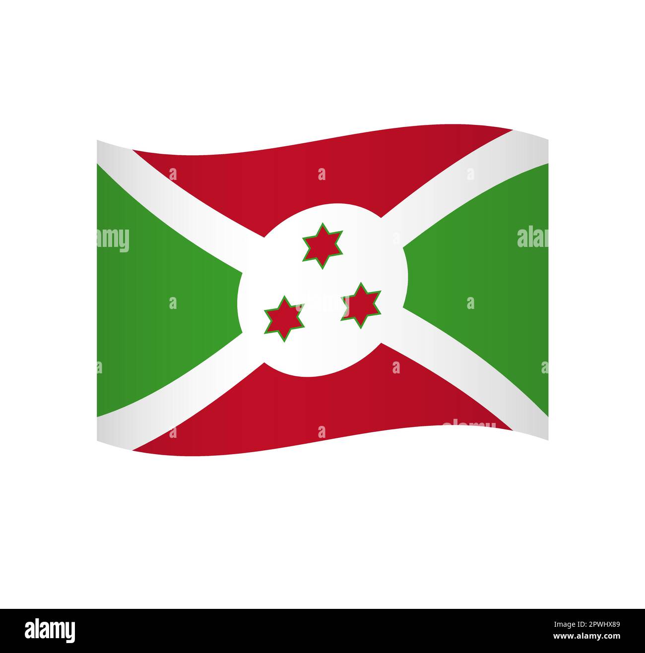 Burundi flag - simple wavy vector icon with shading Stock Vector Image ...