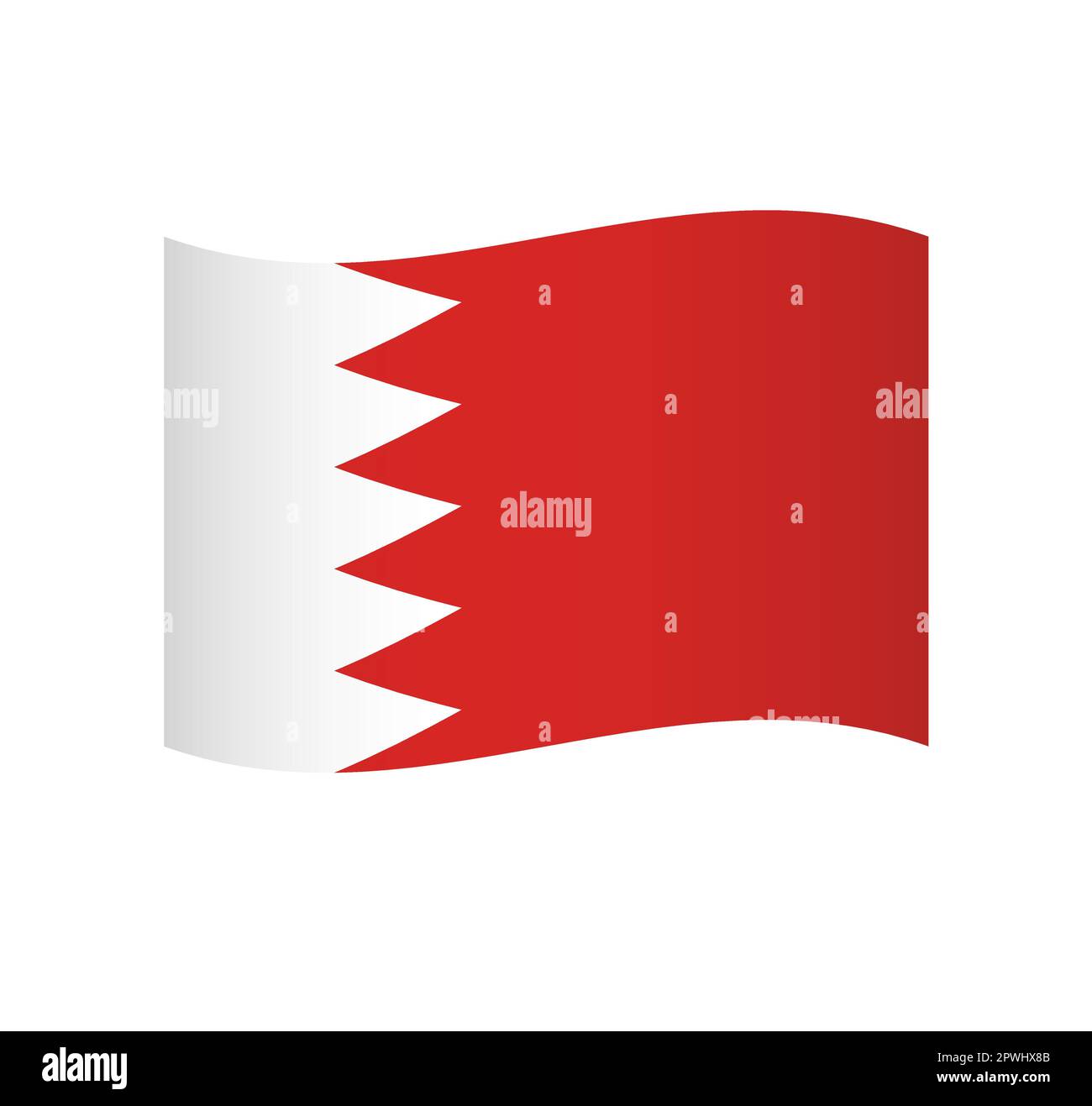 Bahrain flag - simple wavy vector icon with shading Stock Vector Image ...