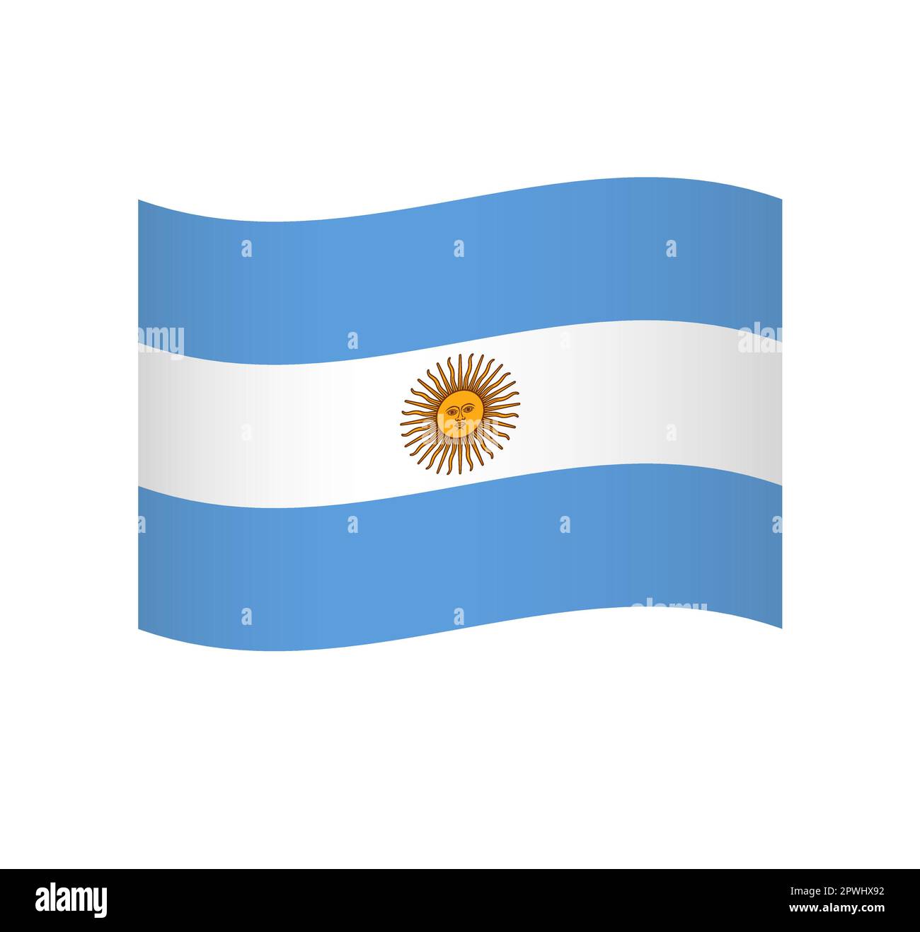 Argentina flag - simple wavy vector icon with shading Stock Vector ...