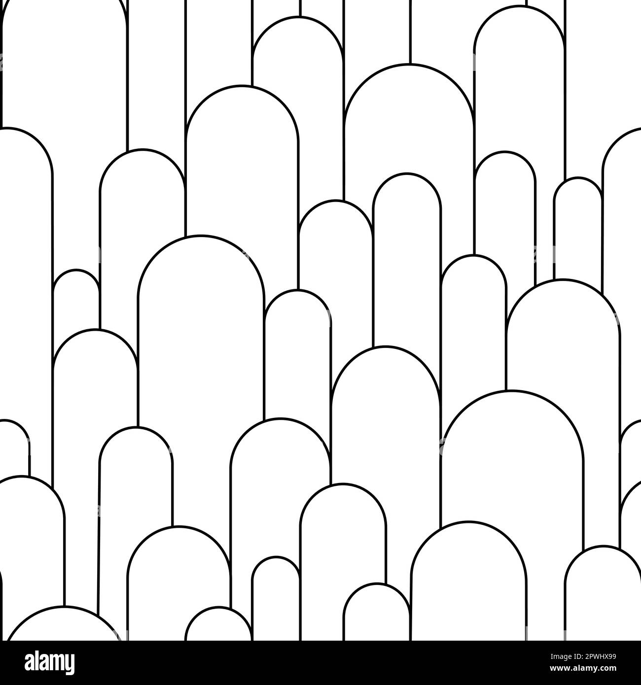 Boho arch seamless pattern. Geometric art deco simple background. Black ...
