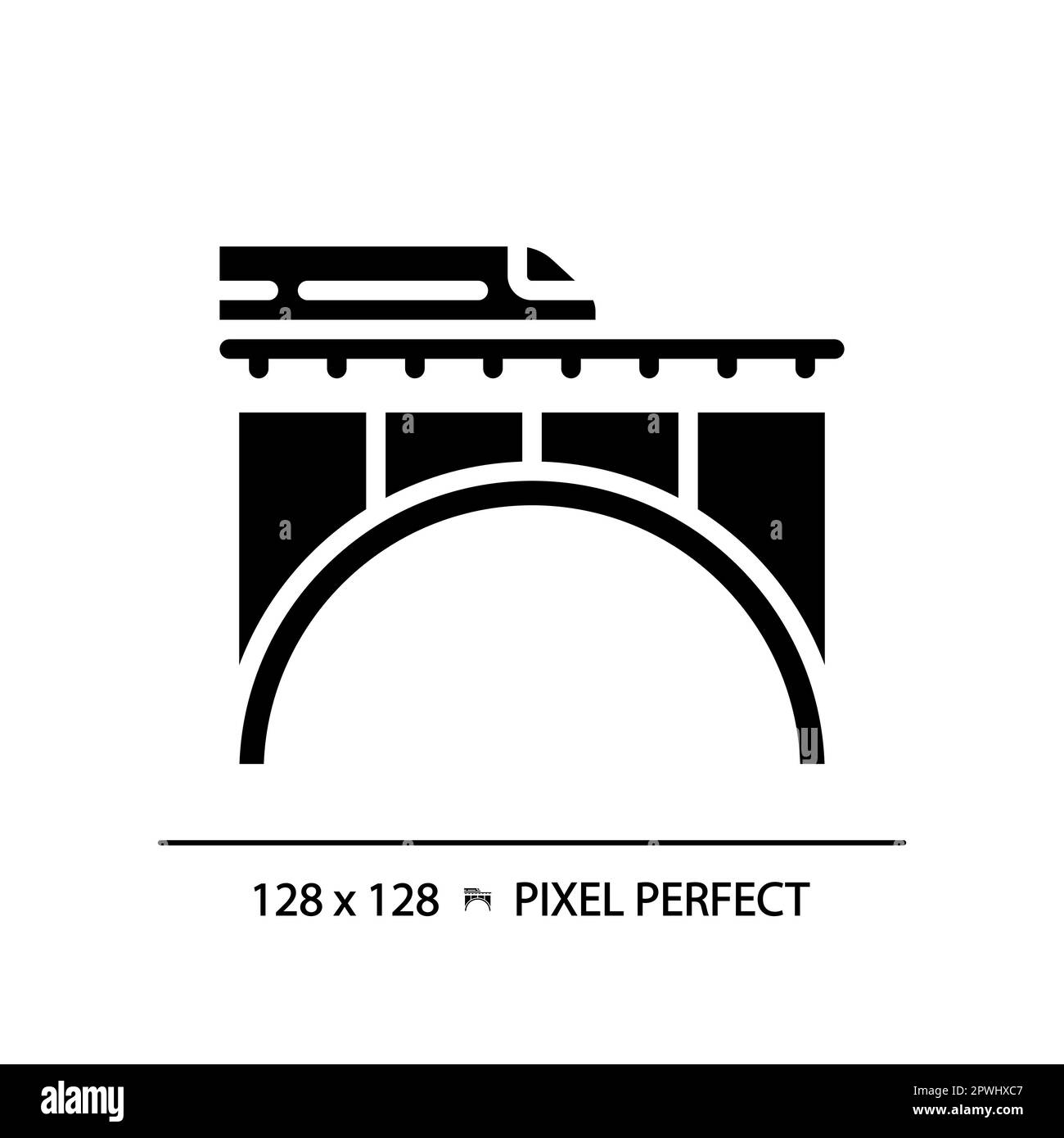 Railway viaduct with train Stock Vector Images - Alamy