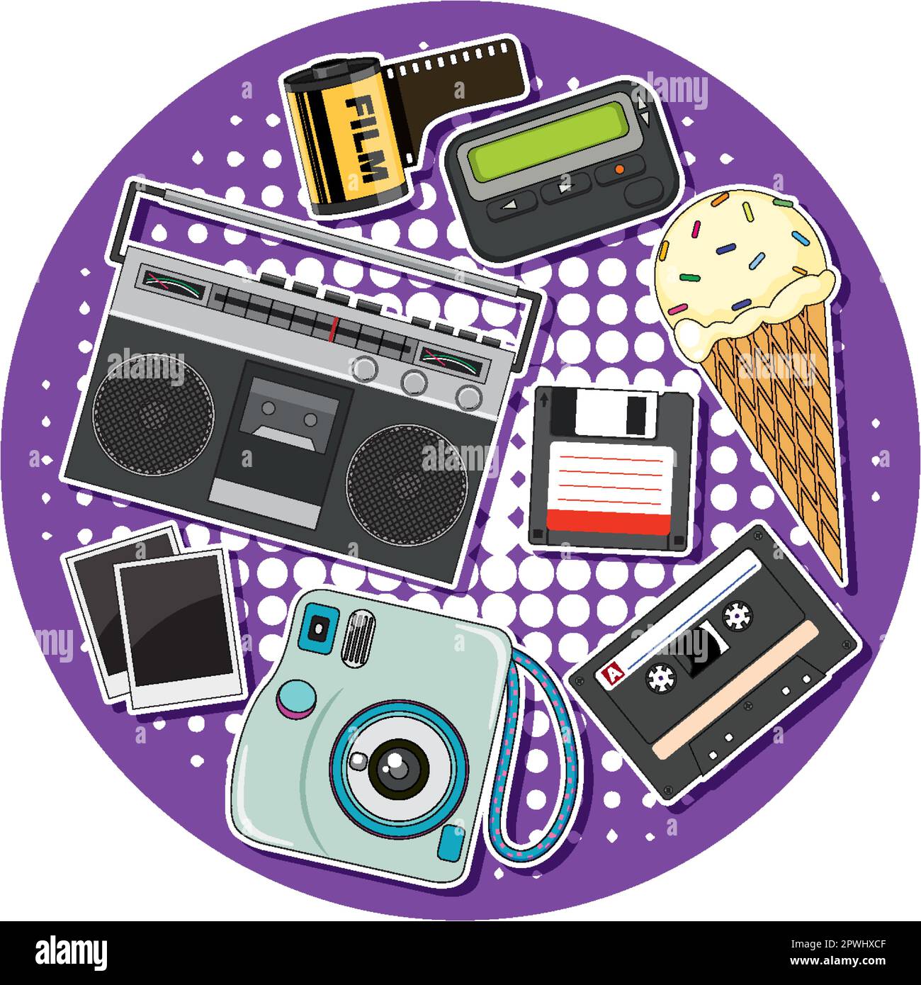 Retro device objects set illustration Stock Vector Image & Art - Alamy