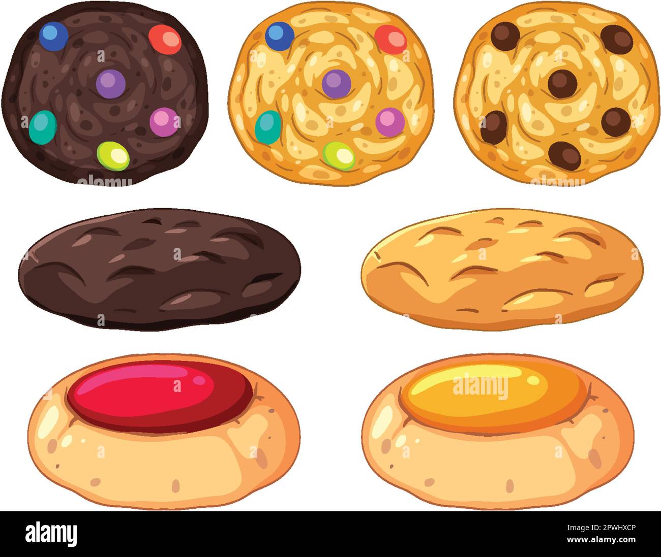 Set of cookie cartoon illustration Stock Vector Image & Art - Alamy