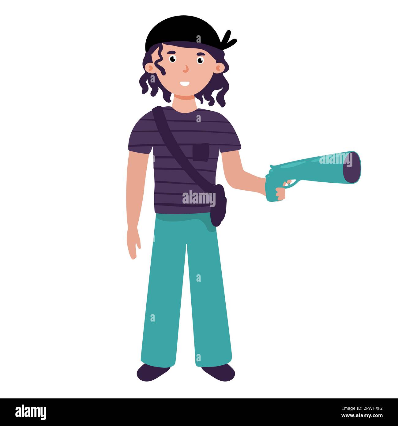 A pirate captain happy friendly cartoon character pointing Stock Vector ...