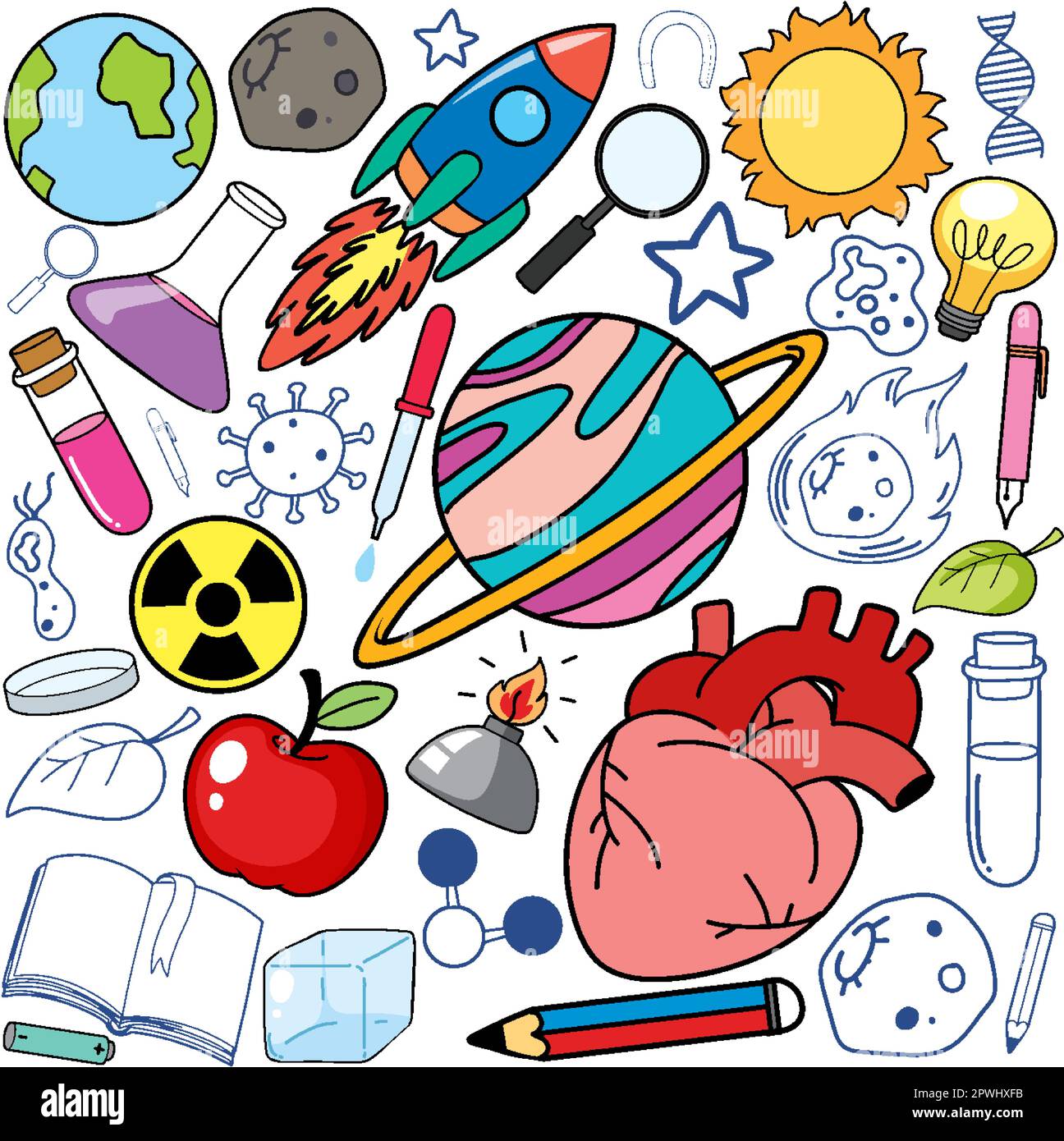 Astronomy Objects and Icons Vector Set illustration Stock Vector Image ...