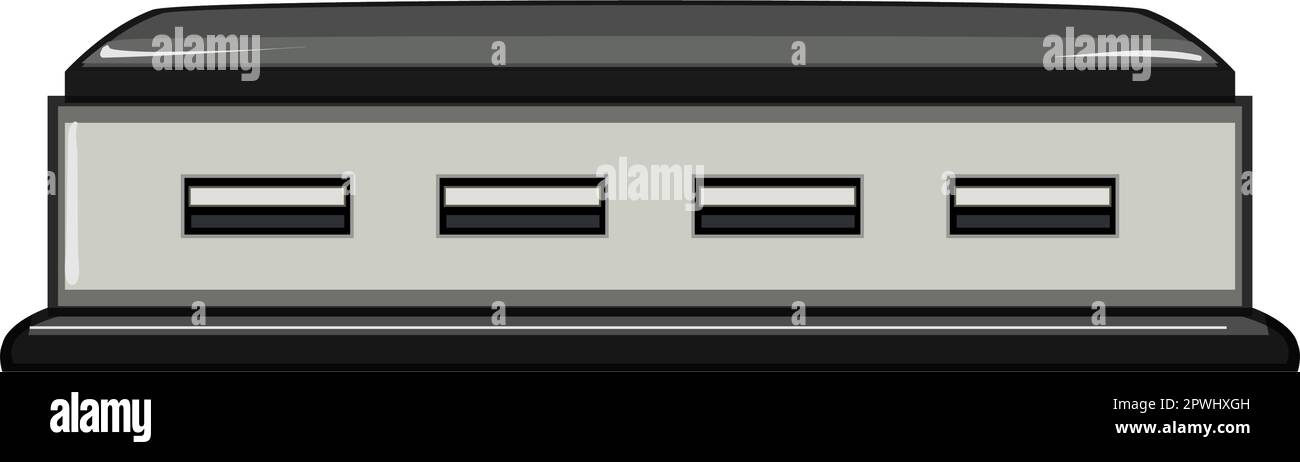 device usb hub cartoon. cable data, technology connection device usb ...