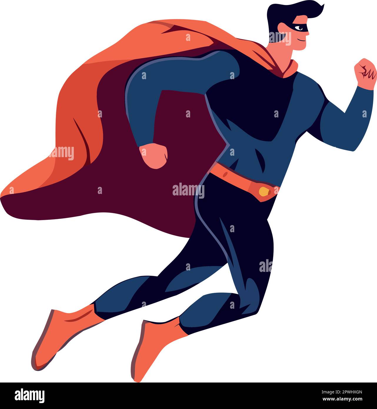 Muscular superhero flying with strength and speed Stock Vector Image ...