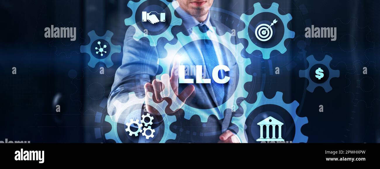 LLC. Limited Liability Company. Universal background for presentation ...