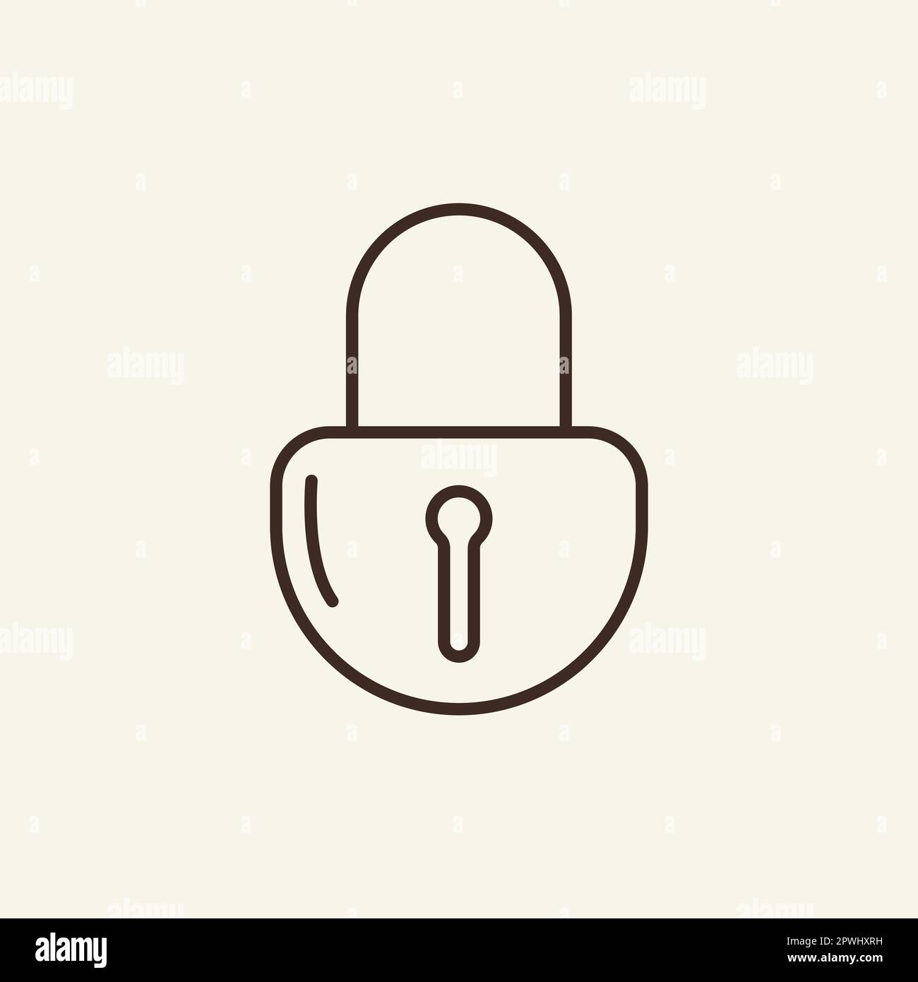 Database padlock icon outline hi-res stock photography and images - Alamy