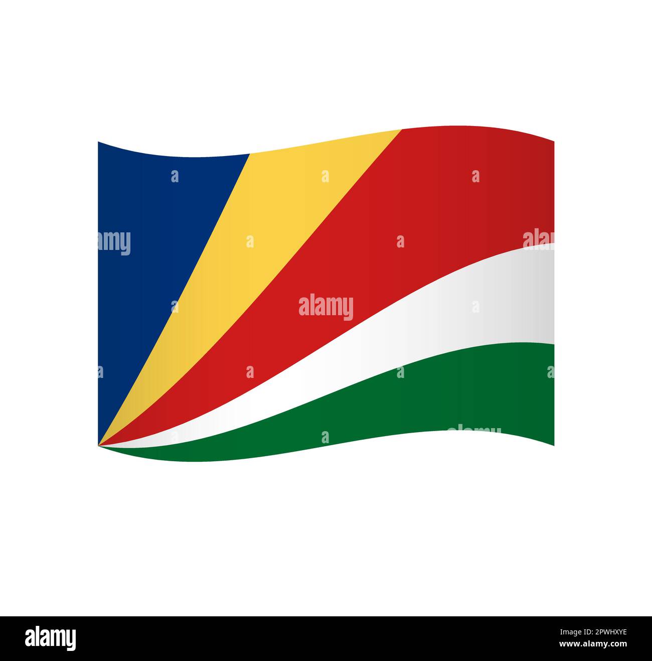 Seychelles flag - simple wavy vector icon with shading Stock Vector ...