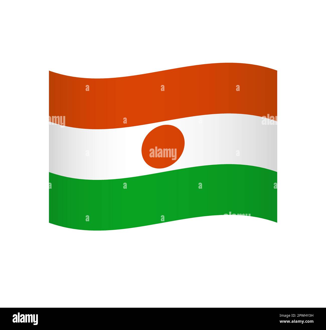 Niger flag - simple wavy vector icon with shading Stock Vector Image ...