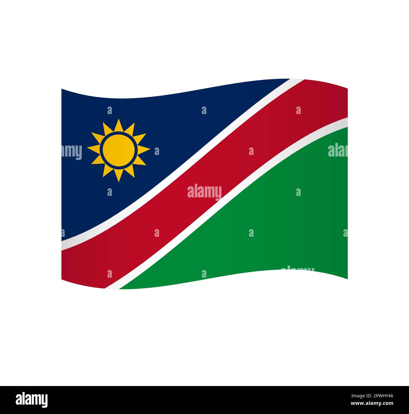 Namibia flag - simple wavy vector icon with shading Stock Vector Image ...