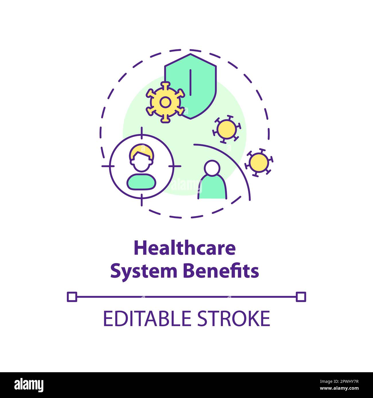 Healthcare system benefits concept icon Stock Vector Image & Art - Alamy