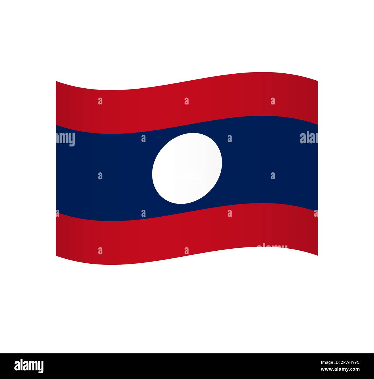 Laos flag - simple wavy vector icon with shading Stock Vector Image ...