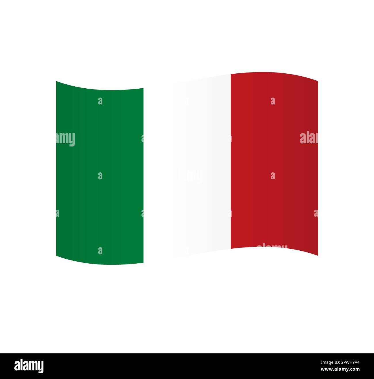 Italy flag - simple wavy vector icon with shading Stock Vector Image ...