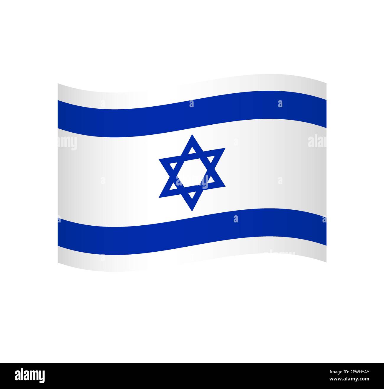 Israel flag - simple wavy vector icon with shading Stock Vector Image ...
