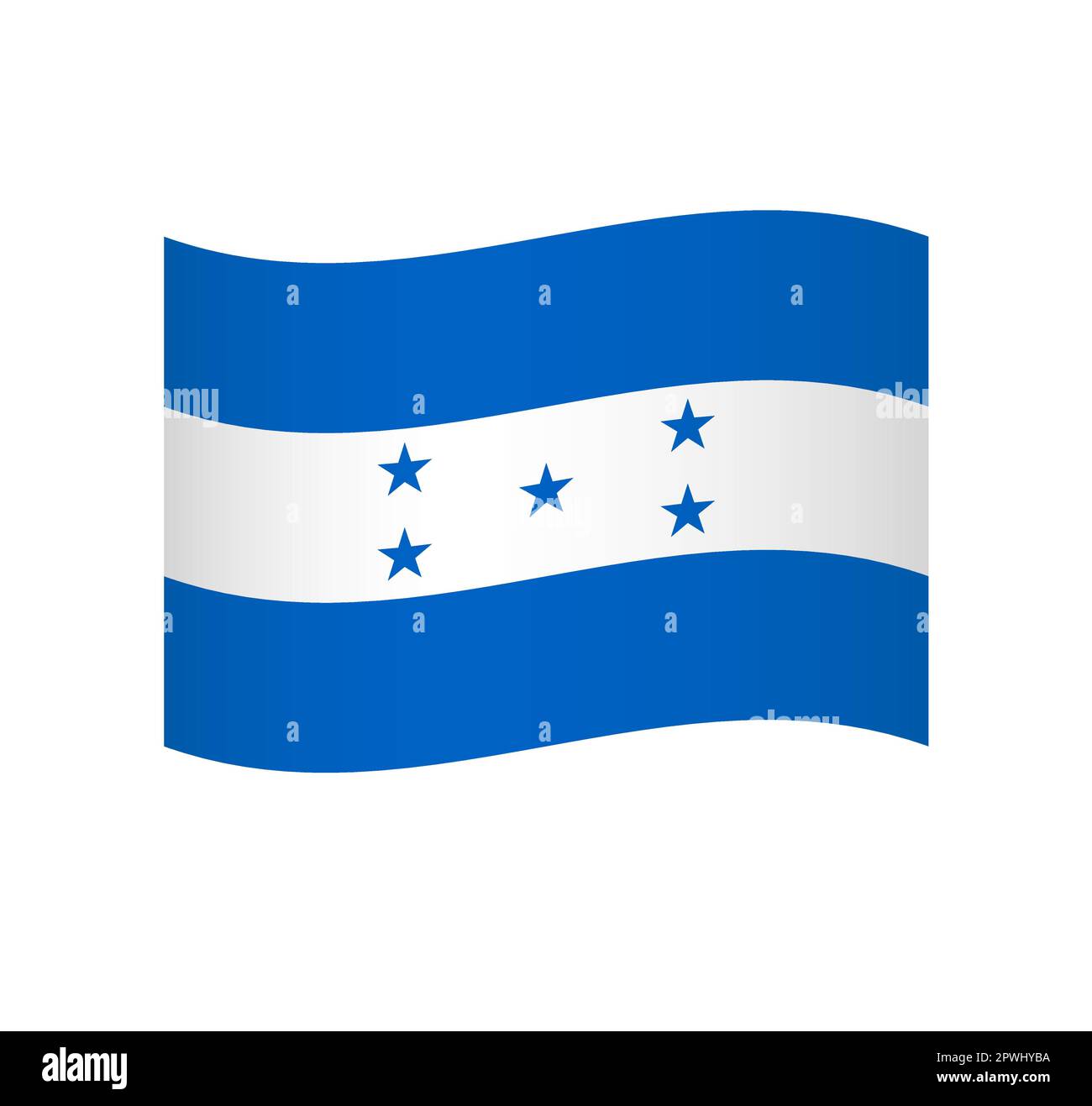 Honduras flag - simple wavy vector icon with shading Stock Vector Image ...