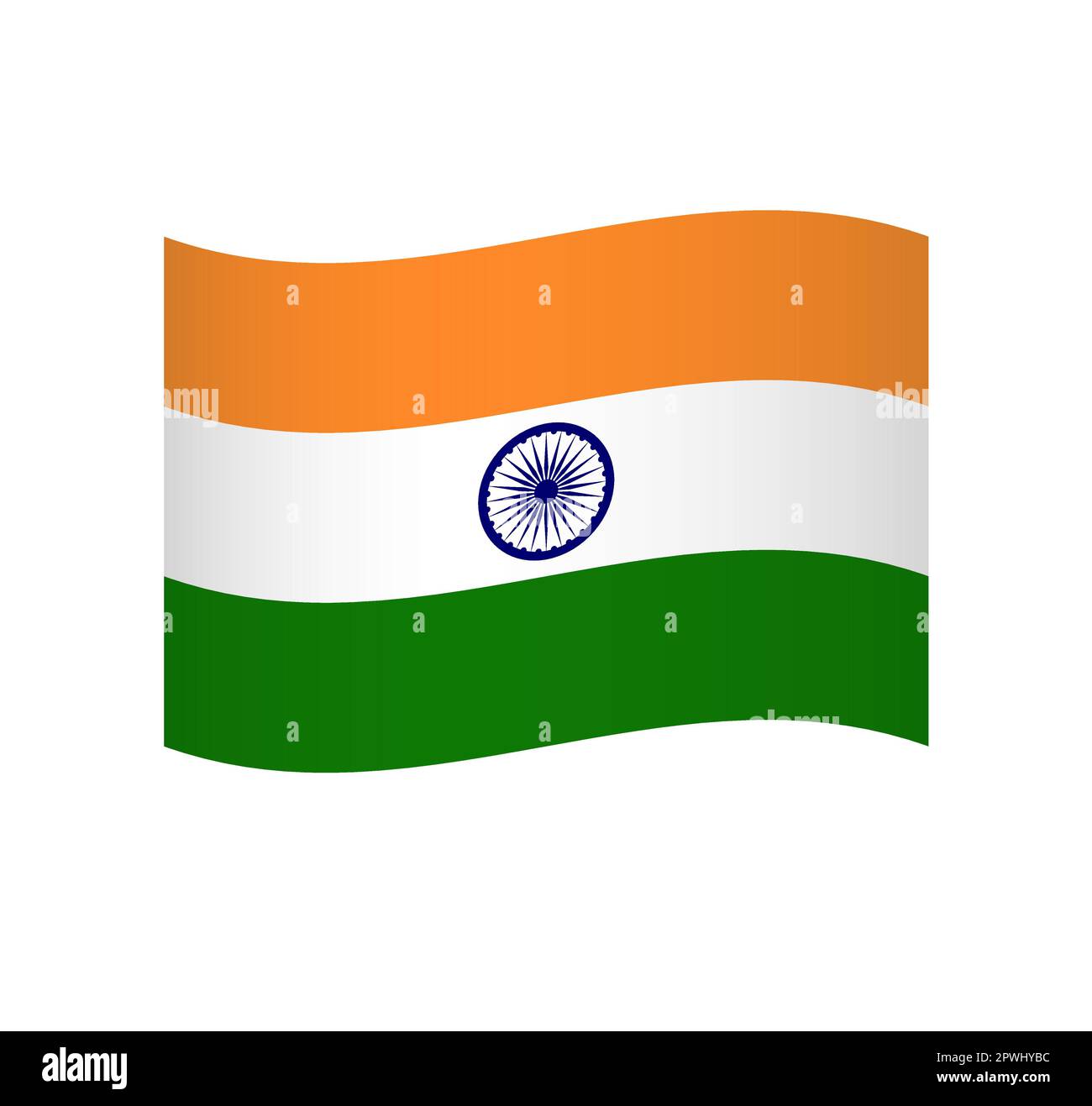 India flag - simple wavy vector icon with shading Stock Vector Image ...