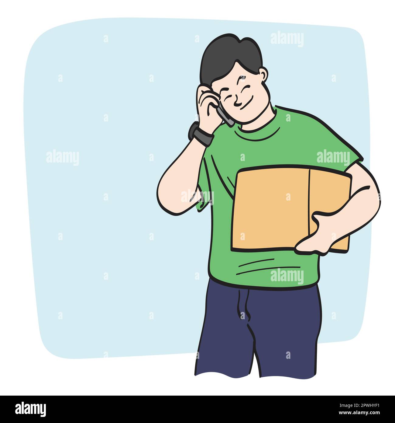 Receiving delivery asia Stock Vector Images - Alamy