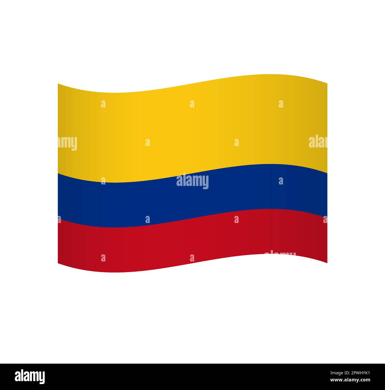 Colombia flag - simple wavy vector icon with shading Stock Vector Image ...