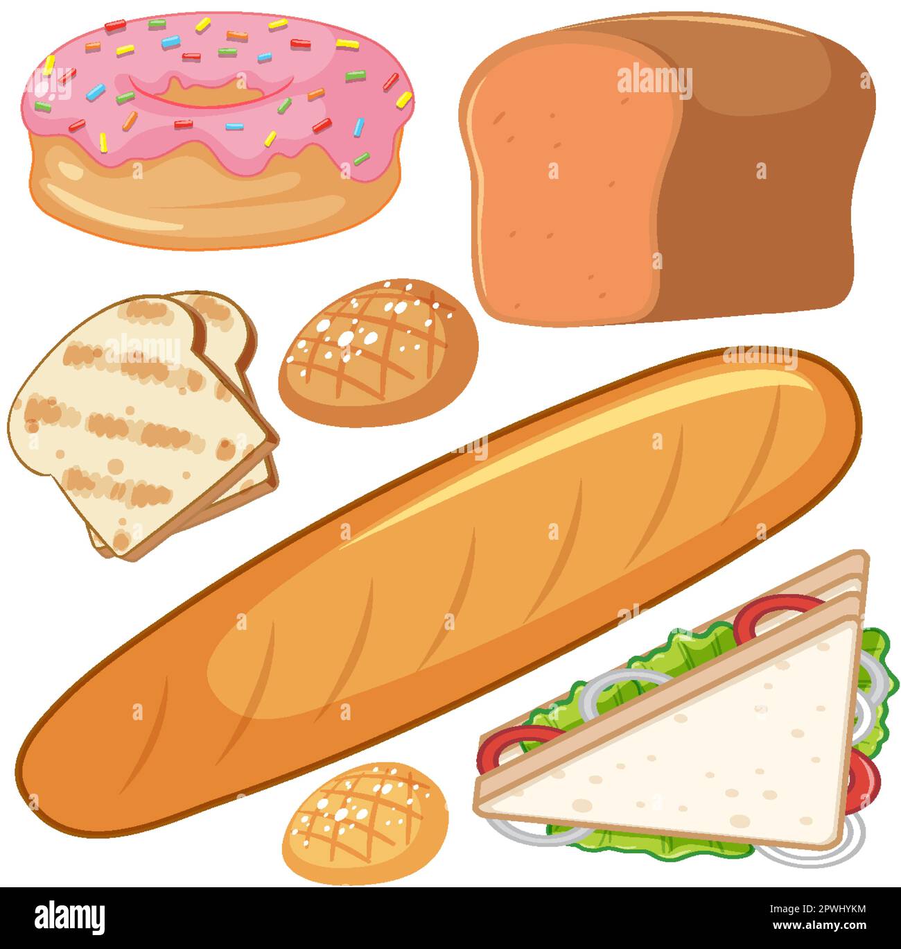 Set of food cartoon isolated illustration Stock Vector Image & Art - Alamy