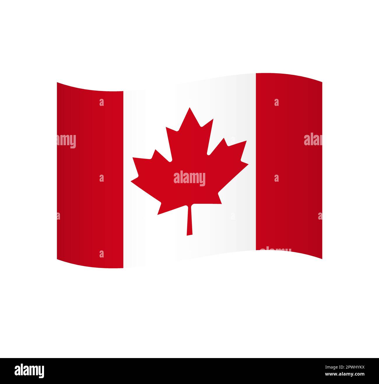 Canada flag - simple wavy vector icon with shading Stock Vector Image ...