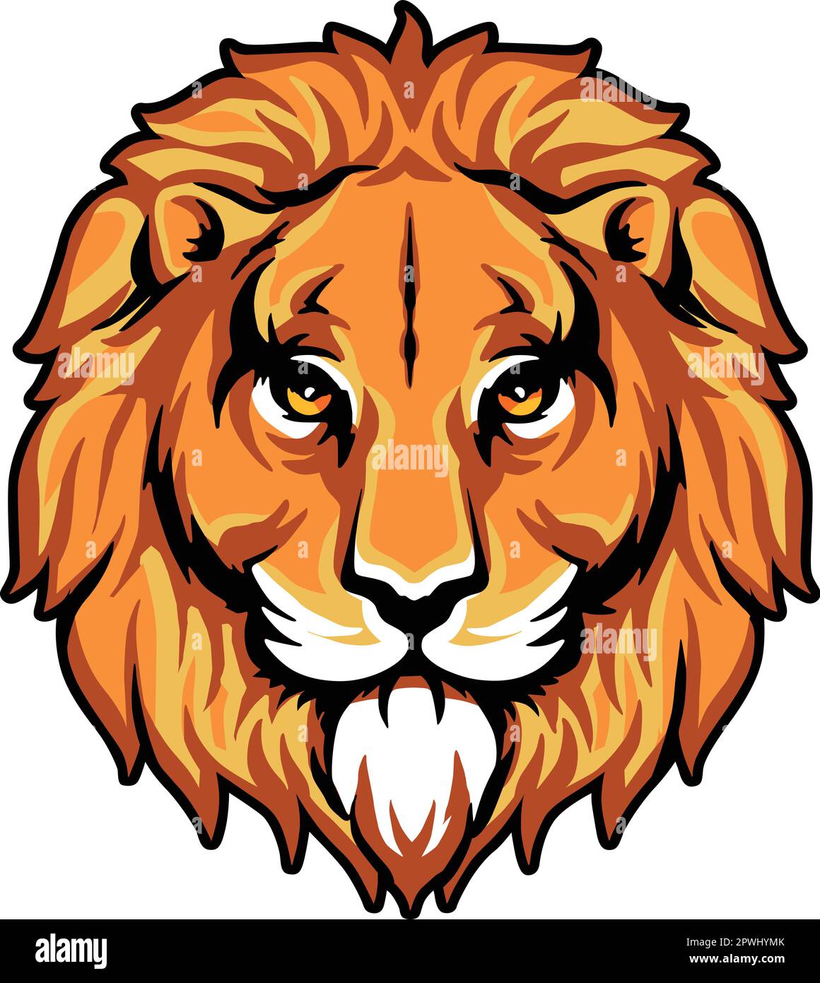 Lion Head Vector Illustration. Colour and BW Stock Vector Image & Art ...