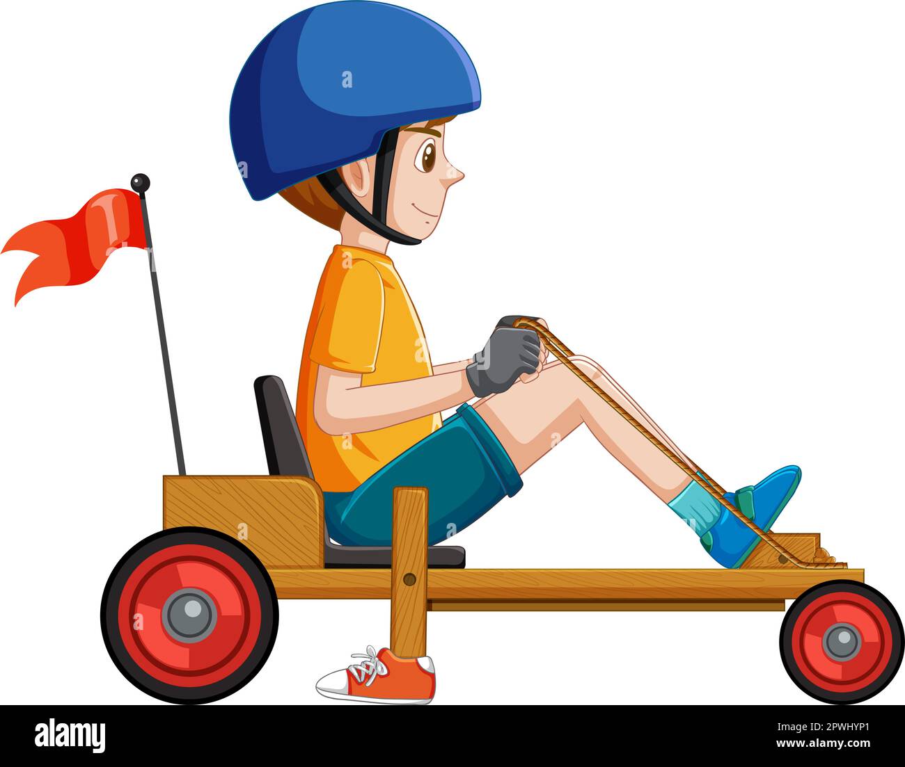 Boy driving Billy cart illustration Stock Vector Image & Art - Alamy
