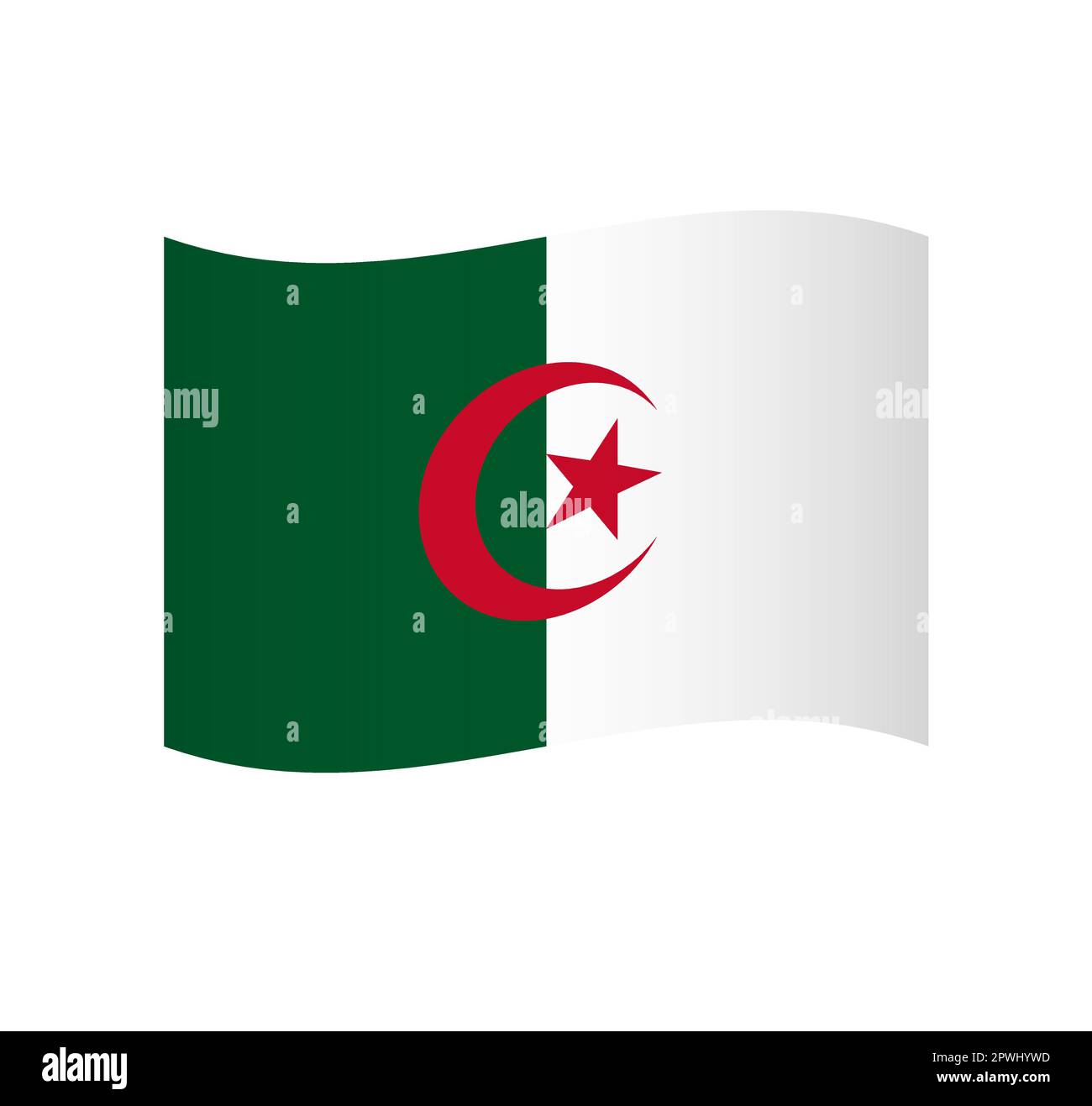 Algeria flag - simple wavy vector icon with shading Stock Vector Image ...