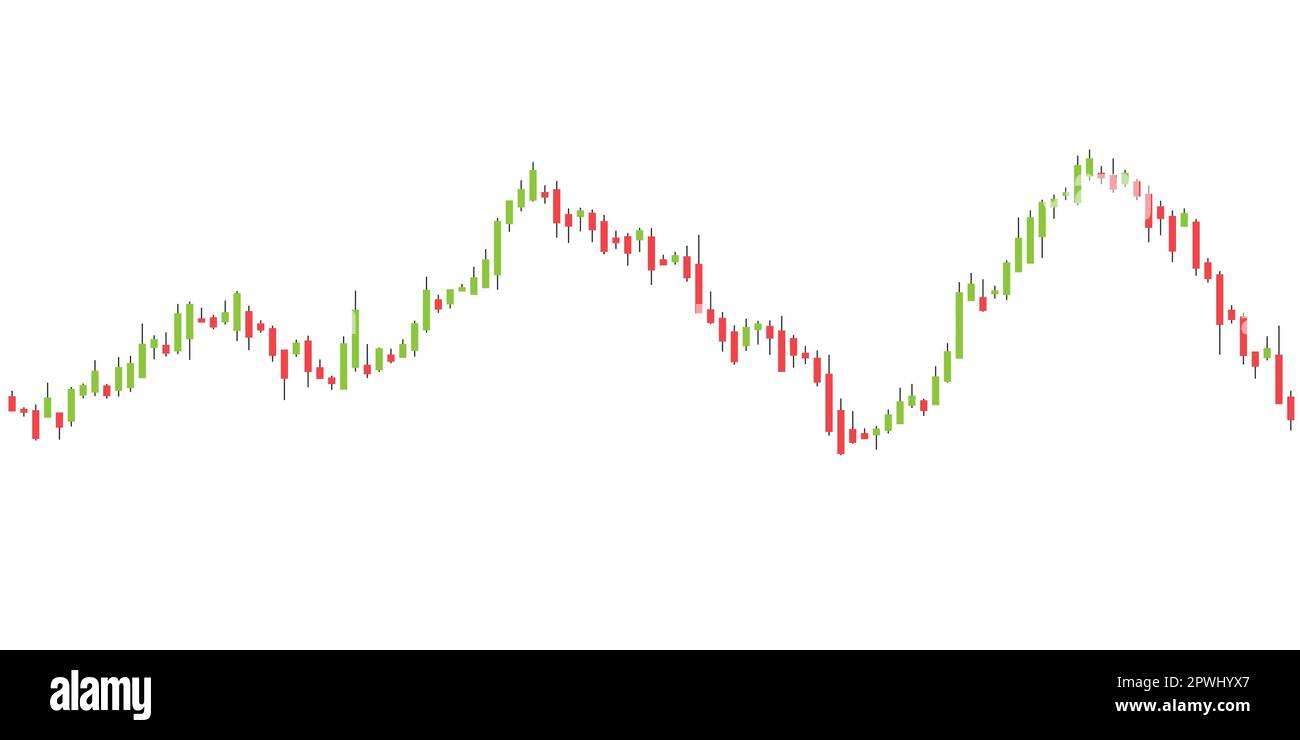 Stock exchange vector chart. Simple candlestick trading graph ...