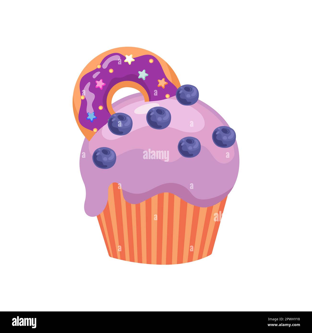 Drawing birthday cake purple cream Stock Vector Images - Alamy