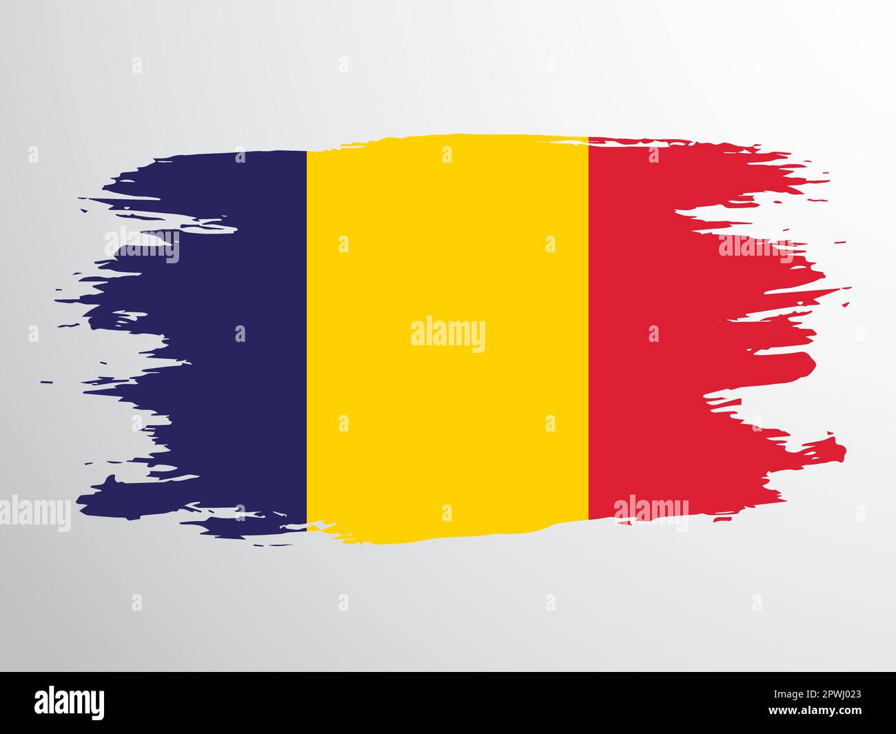 Vector flag of the Republic of Chad drawn with a brush Stock Vector ...