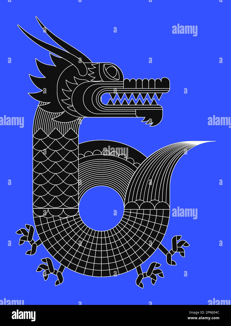 Abstract geometric chinese dragon. Modern shape design Stock Vector ...