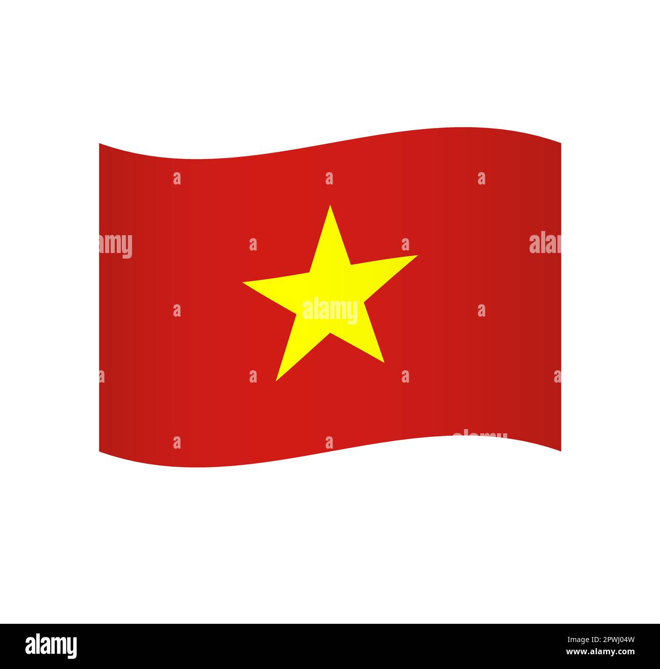 Vietnam flag - simple wavy vector icon with shading Stock Vector Image ...