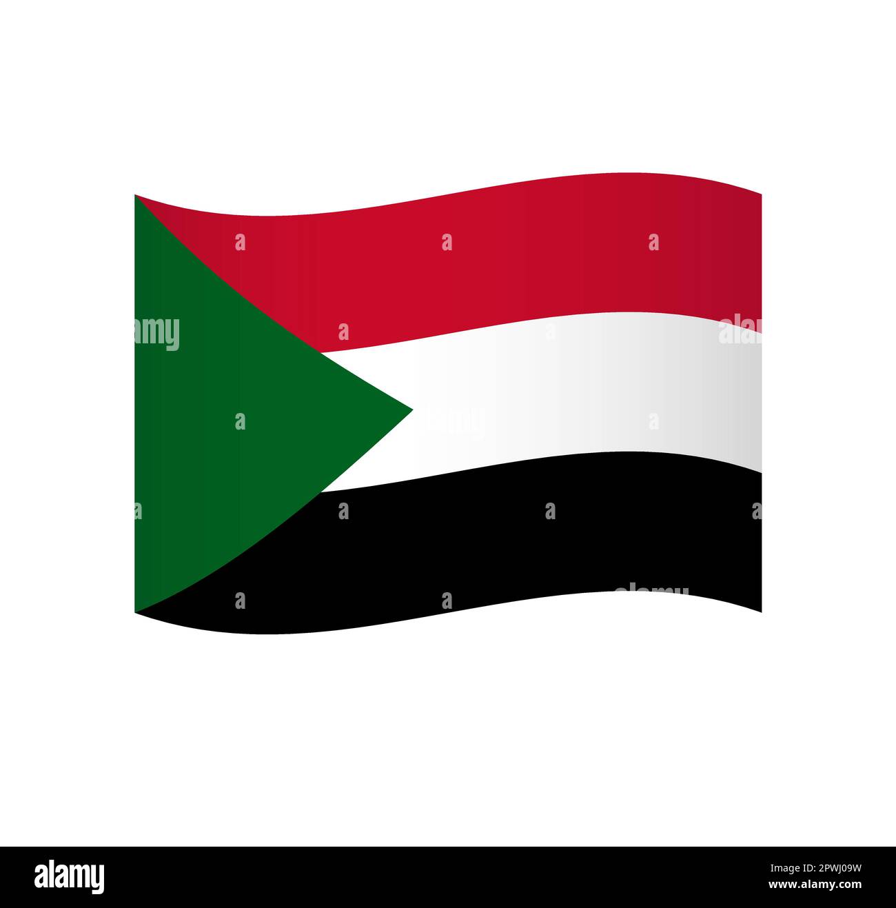 Sudan flag - simple wavy vector icon with shading Stock Vector Image ...