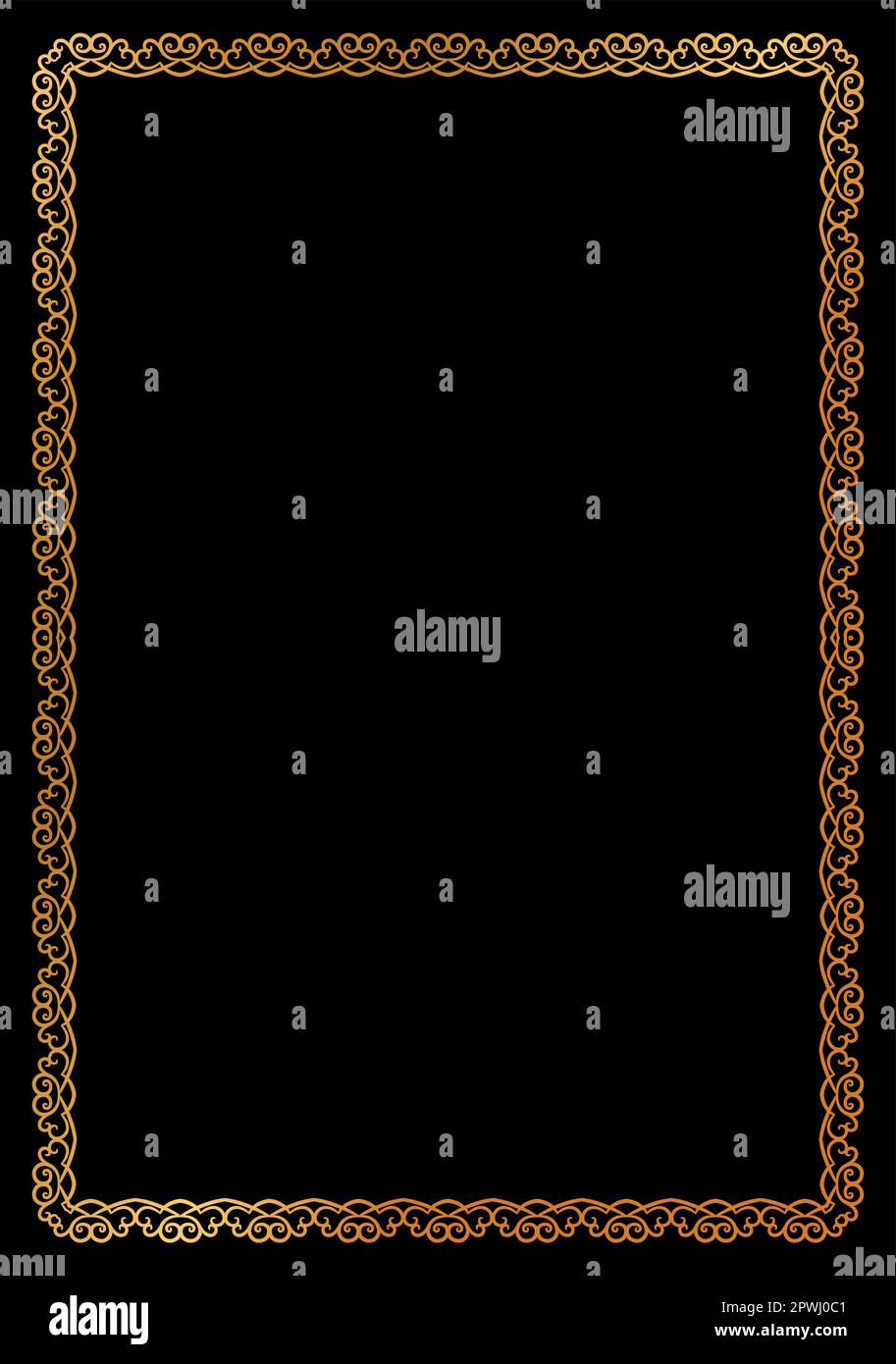 Vector golden frame with swirls Stock Vector Image & Art - Alamy