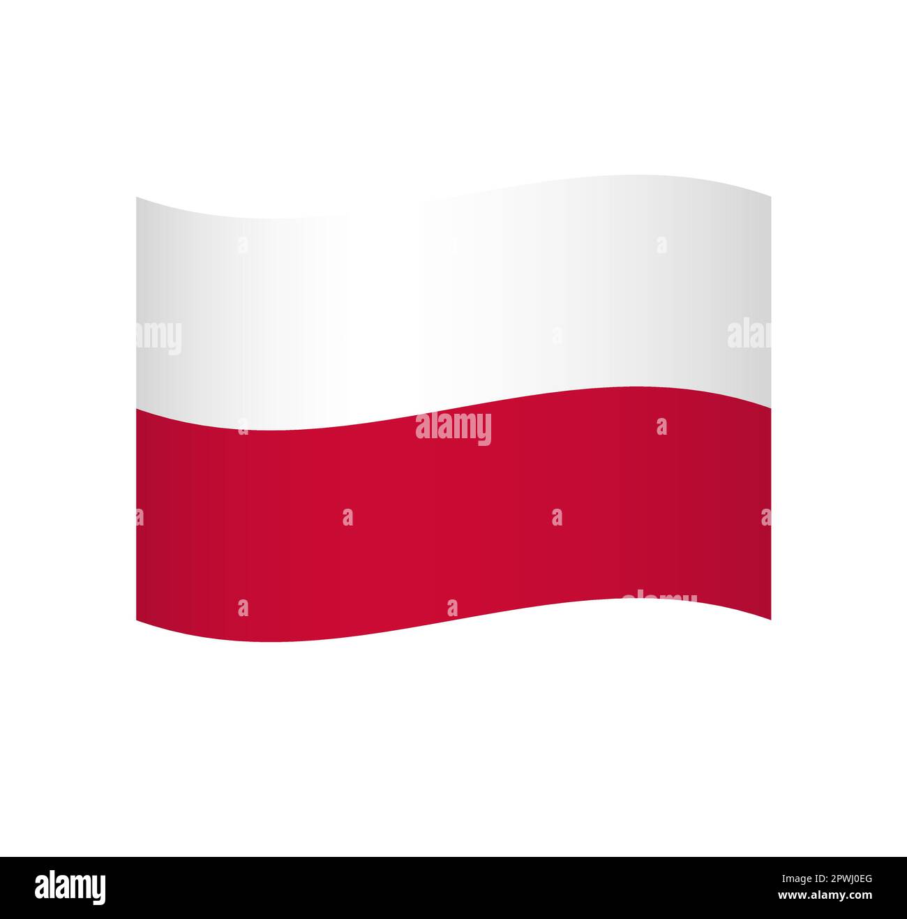Poland flag - simple wavy vector icon with shading Stock Vector Image ...