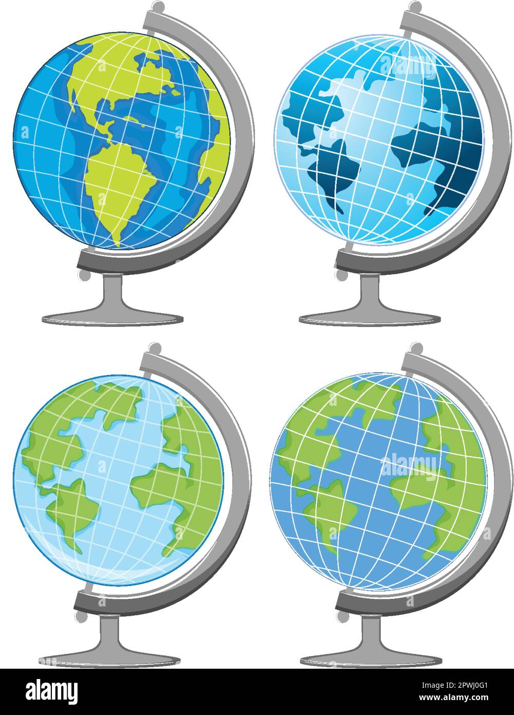 Earth globe planets collection illustration Stock Vector Image & Art ...