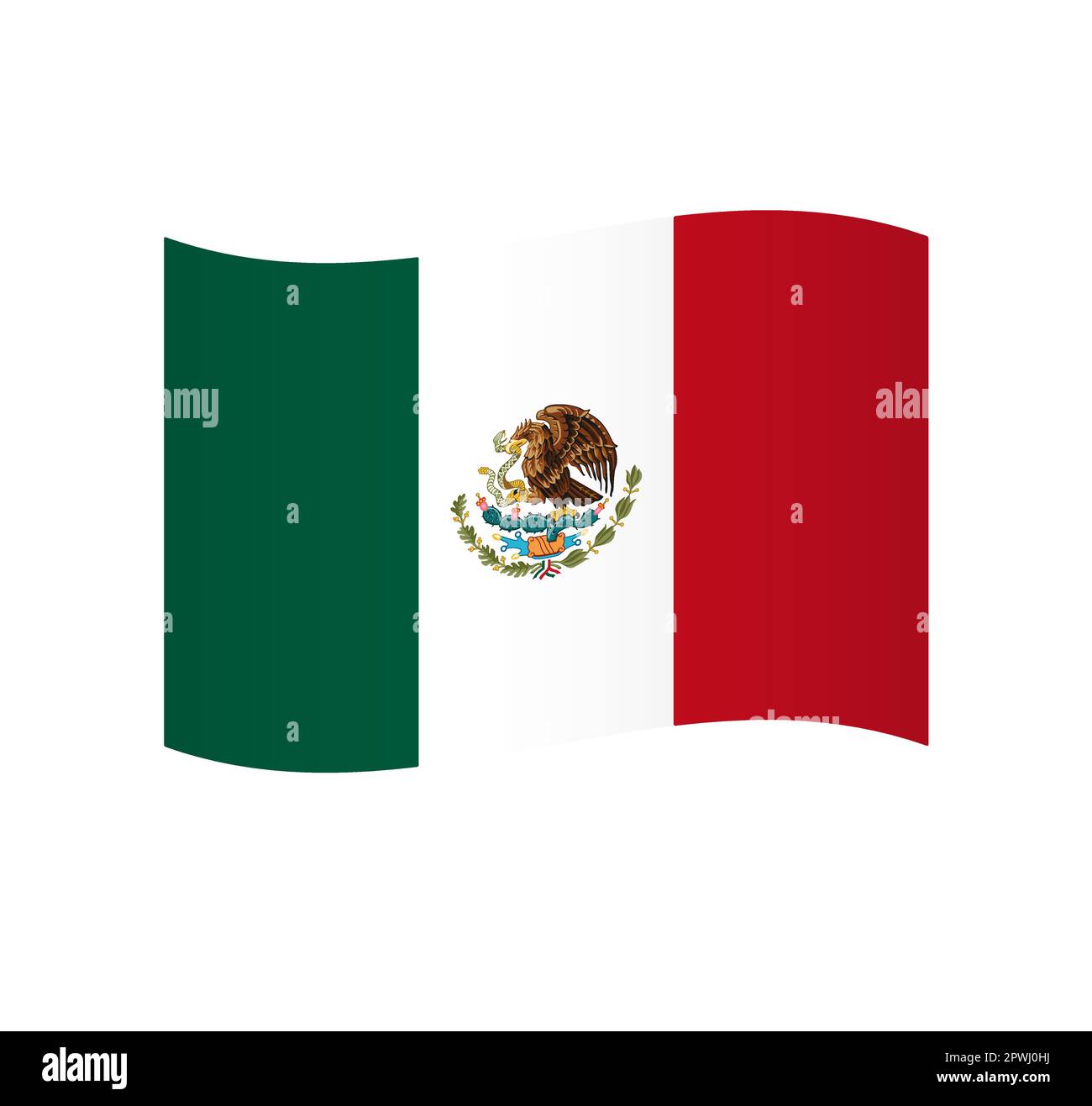 Mexico flag - simple wavy vector icon with shading Stock Vector Image ...