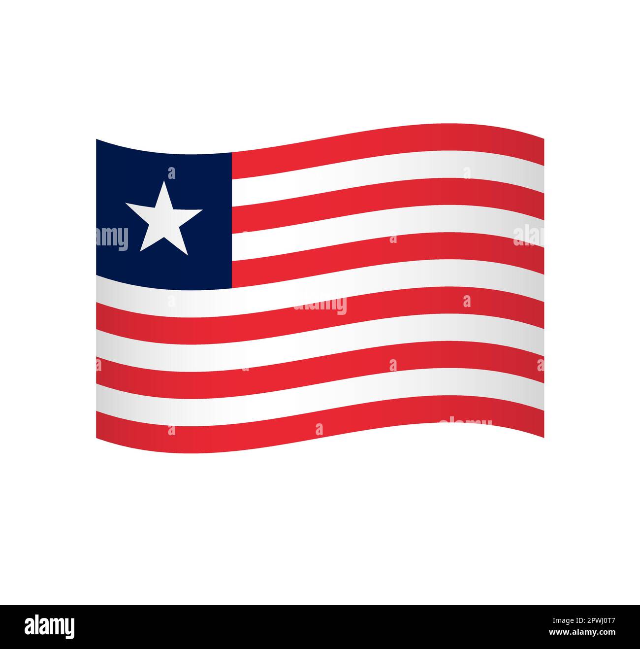 Liberia flag - simple wavy vector icon with shading Stock Vector Image ...