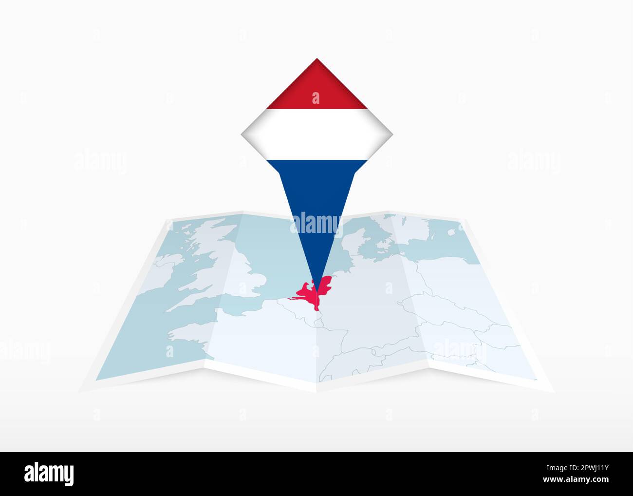 Amsterdam pinned on map europe Stock Vector Images - Alamy