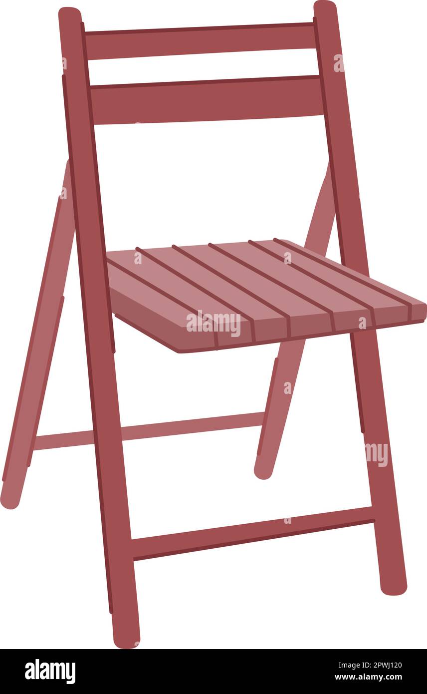 object folding chair cartoon. rest sit, arm relax object folding chair ...