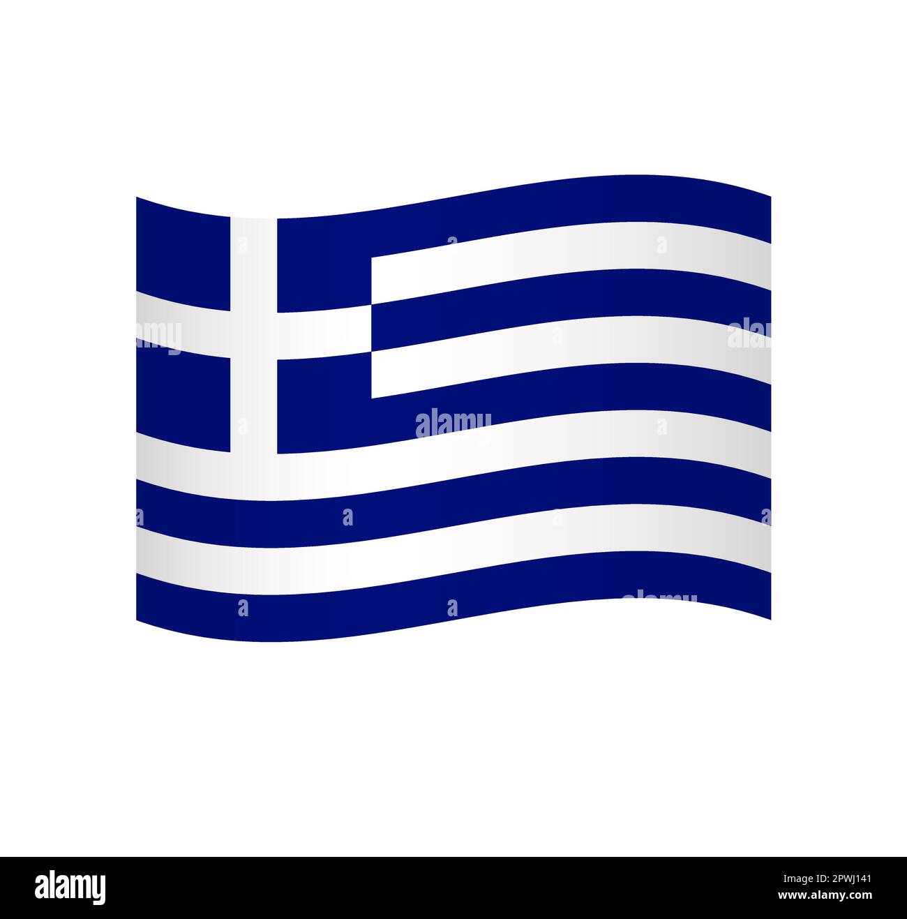 Greece flag - simple wavy vector icon with shading Stock Vector Image ...