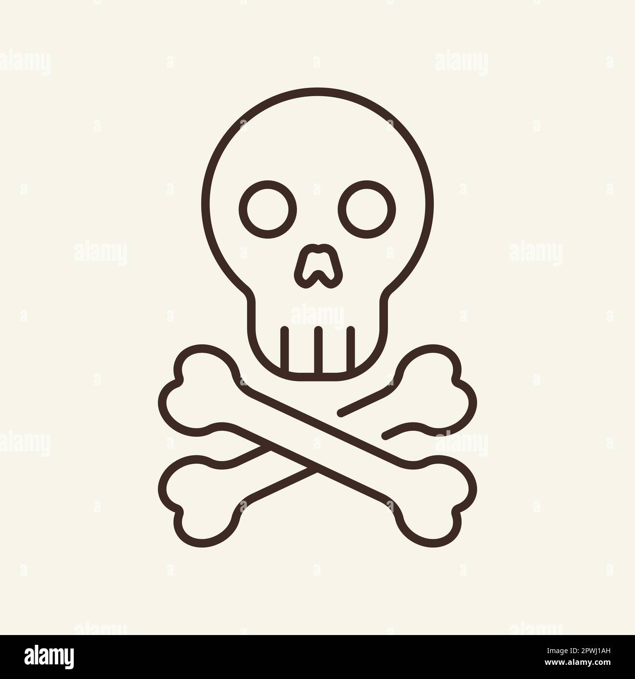 Skull crossbones simple flat Stock Vector Images - Alamy