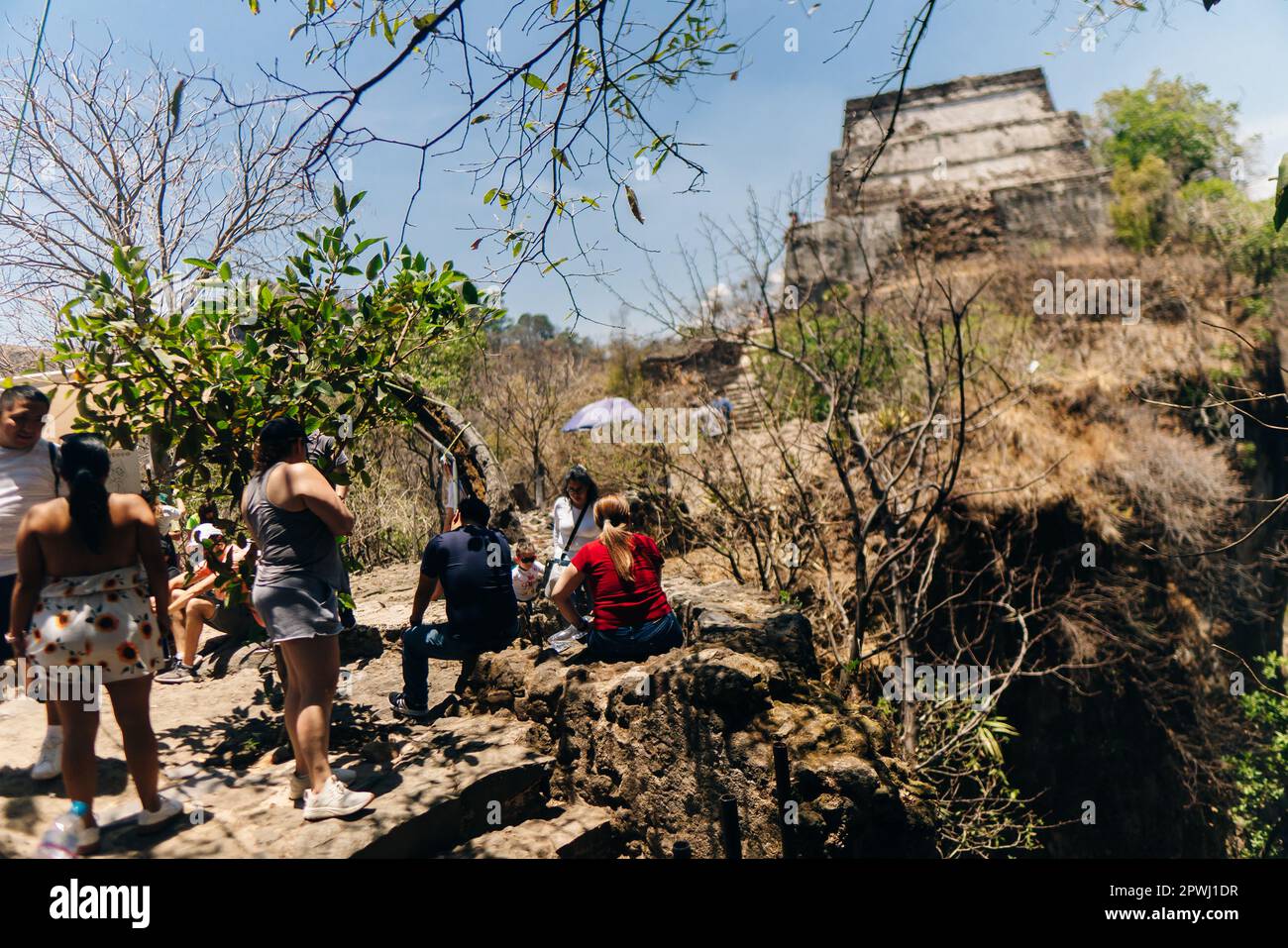 Tepozteco pyramid at Tepoztlan, Morelos, Mexico - april 2023. High ...