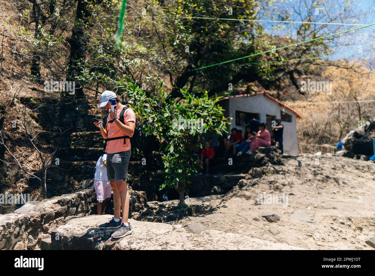 Tepozteco pyramid at Tepoztlan, Morelos, Mexico - april 2023. High ...