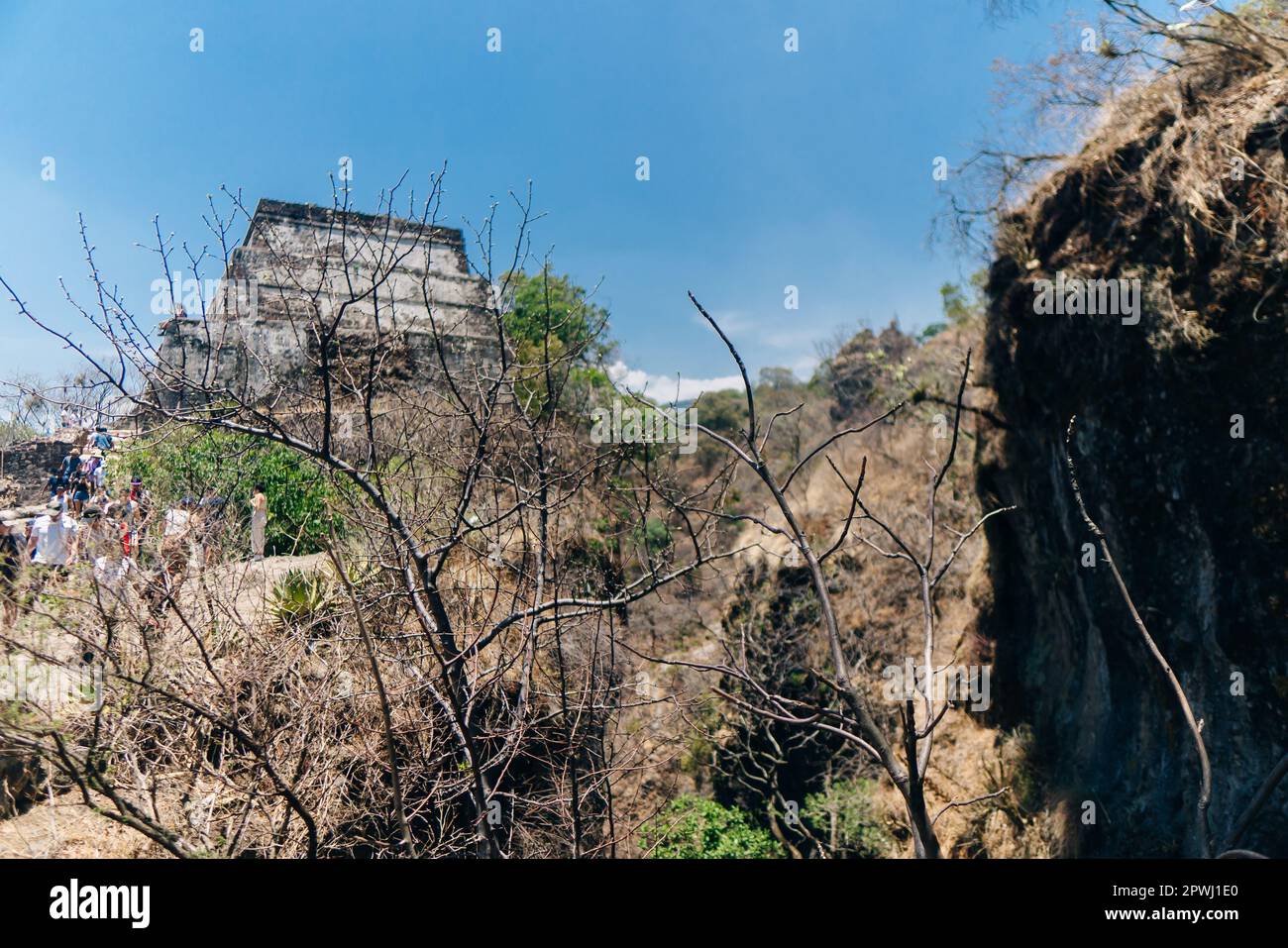 Tepozteco pyramid at Tepoztlan, Morelos, Mexico - april 2023. High ...