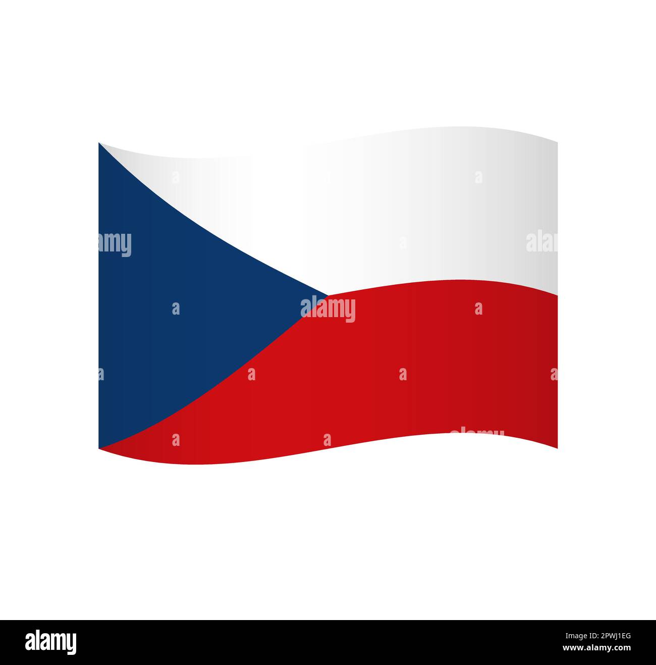 Czech Republic flag - simple wavy vector icon with shading Stock Vector ...